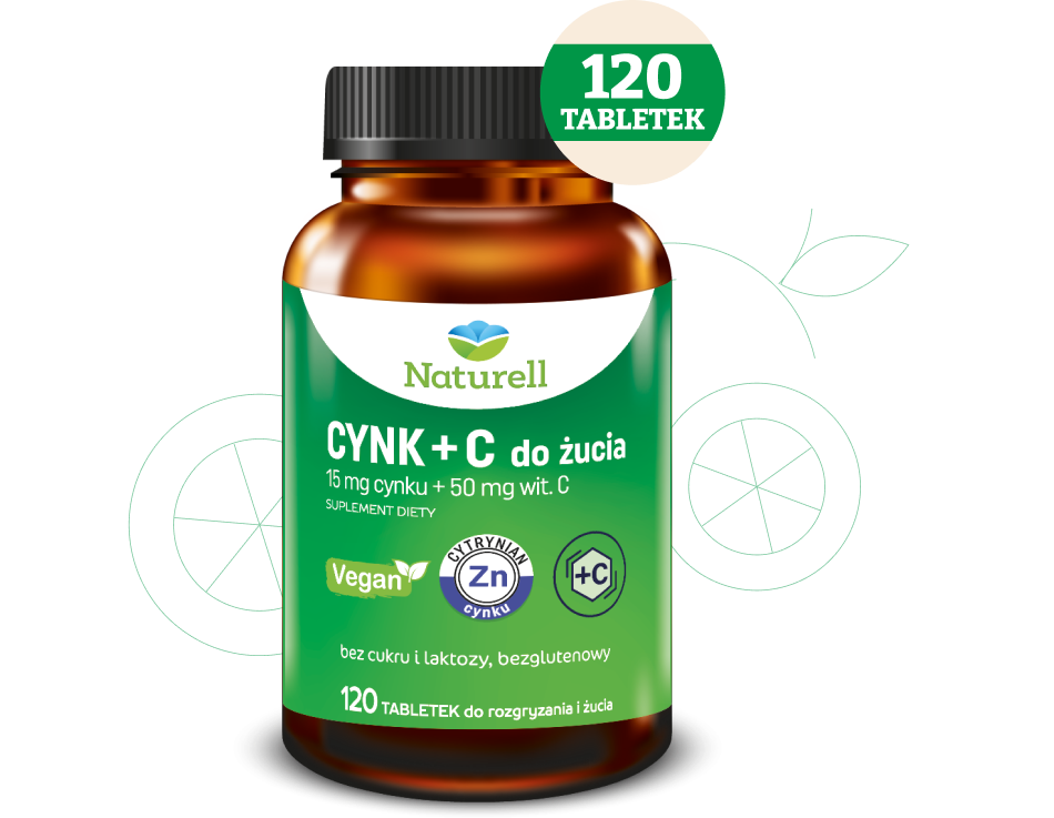 Naturell CYNK + C do żucia (120 tabletek) | Produkty Naturell